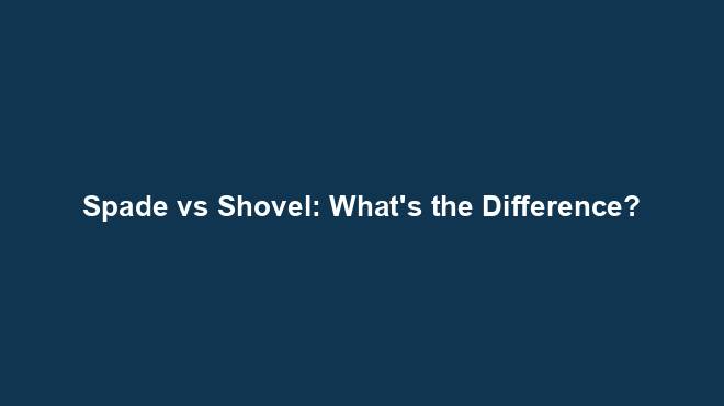 Spade vs Shovel: What's the Difference? - Gardener Guidance